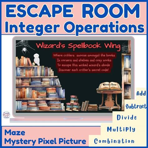 Back To School Integer Operations Escape Room Digital Self Checking