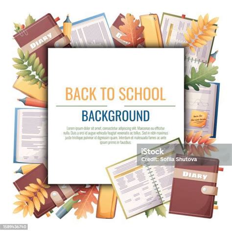 학교 프레임 디자인으로 돌아갑니다 포스터 교과서 책 문구류가 있는 엽서 학교 지식 교육 학용품에 대한 배경 가리기에 대한 스톡 벡터 아트 및 기타 이미지 Istock
