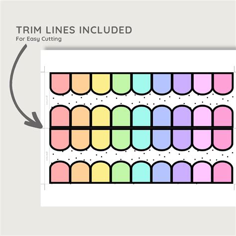 Pastel Crayon Bulletin Borders School Display Borders Rainbow Classroom Decor