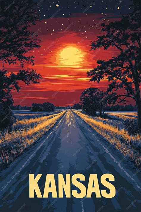 Kansas State Vintage Poster Premium Ai Generated Image