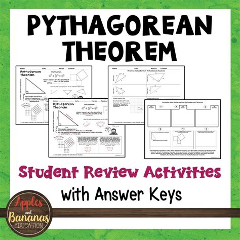 Pythagorean Theorem Student Review Activities Made By Teachers Pythagorean Theorem Student Review Activities Made By Teachers
