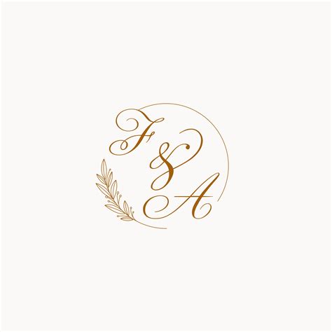 Initials Fa Wedding Monogram Logo With Leaves And Elegant Circular Lines 28187133 Vector Art At