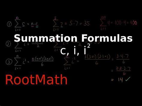 Summation Formulas And Sigma Notation Part Formulas Empower Youth