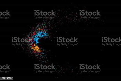 많은 검정 추상적인 배경에 고립 색종이와 다채로운 축 하 배경 반짝이 조각 라운드 떨어지는 산 산 조각 색종이 타격의 만든 뿌려