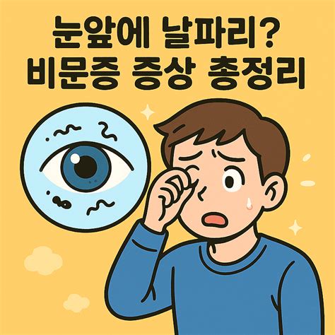 눈앞에 날파리 비문증 증상부터 치료법 한 눈에 보기