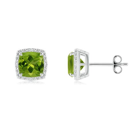 Shop Silver Peridot Earrings For Women Angara