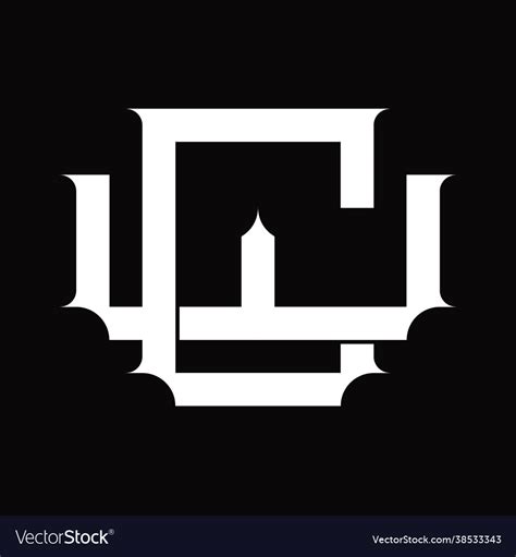 Wc Logo Monogram With Vintage Overlapping Linked Vector Image