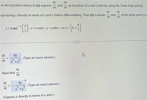 [answered] dz se the functions below to a express and as functions of u