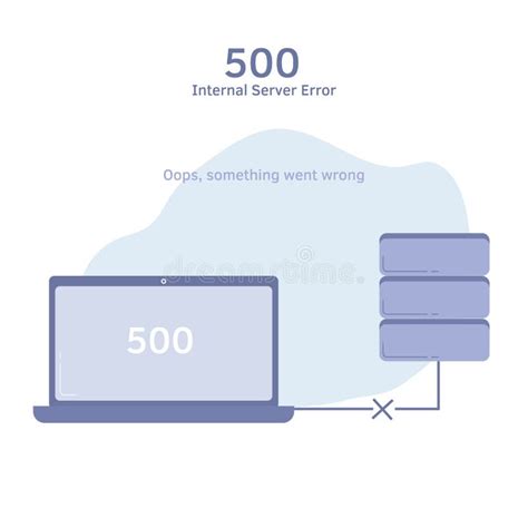 Server Connection Error Concept Laptop And Server Disconnect Vector Illustration Stock