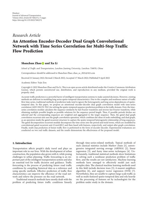 PDF An Attention Encoder Decoder Dual Graph Convolutional Network With Time Series Correlation