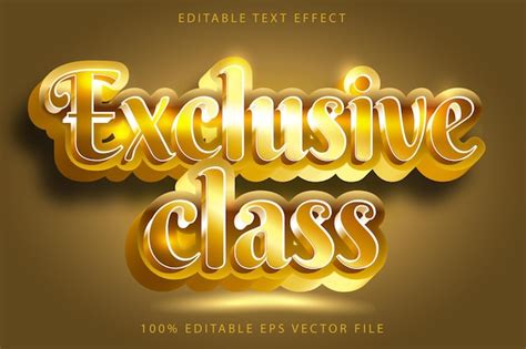 Premium Vector Exclusive Class Editable Text Effect 3d Luxury Style