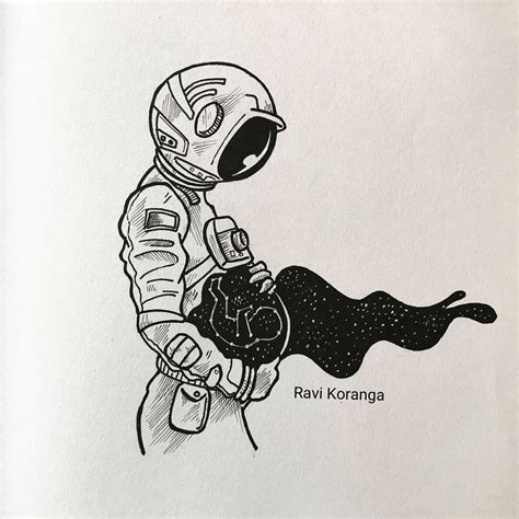 Space Beneath Us Swollen Art Print By Ravi Koranga Space Drawings Sketches Astronaut Drawing