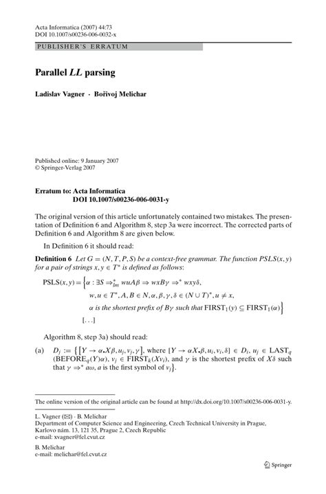 pdf parallel ll parsing