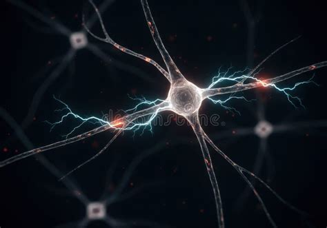 neural network illustration with synapses stock illustration