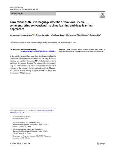 pdf correction to abusive language detection from social media