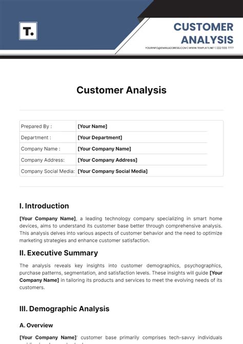 Customer Analysis Template Edit Online And Download Example