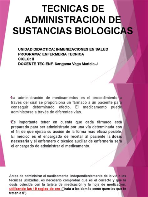 Tecnicas De Administracion De Sustancias Biologicas Pdf