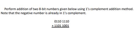 Solved Perform Addition Of Two 8 Bit Numbers Given Below