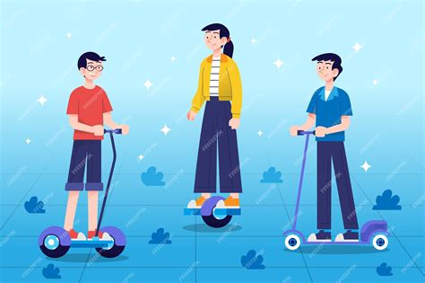 다양한 전기 운송을하는 사람들 무료 벡터