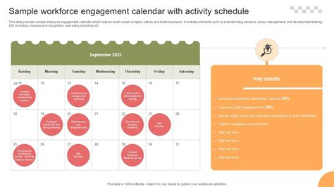 Leveraging Workforce Analytics Sample Workforce Engagement Calendar Ppt Slides Data Analytics Ss