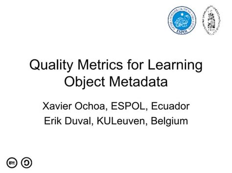 Quality Metrics For Learning Object Metadata Ppt