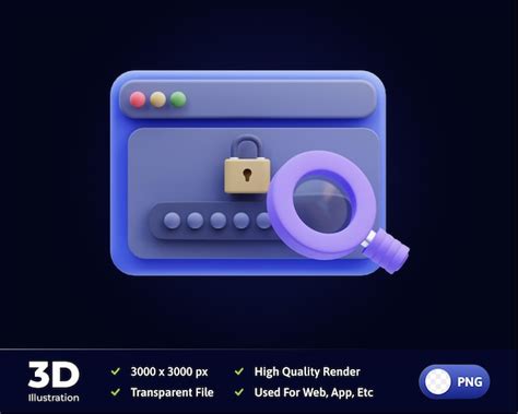 Premium PSD 3d Illustration Internet Security Encrypt Password