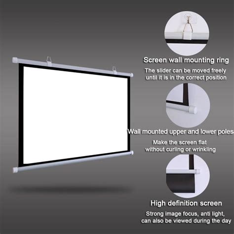 Getuscart 30 40 50 60 72 Manual Pull Down Projector Screen Home