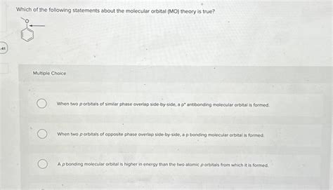 Solved Which Of The Following Statements About The Molecular