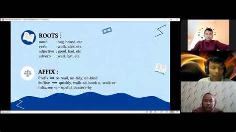 Type Of Morpheme Roots Affix Stem Bases Inflection And