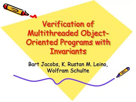 Ppt Verification Of Multithreaded Object Oriented Programs With