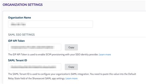 Okta SAML SSO Configuration ShareSecret Support