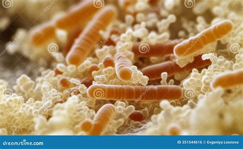Microscopic View Of Probiotic Bacteria Including Escherichia Coli For