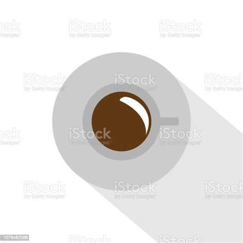 벡터 일러스트입니다 테이블에 커피 한잔입니다 평면 디자인입니다 그림자와 컵입니다 흰색 바탕에 커피 한잔입니다 최고의 볼 수