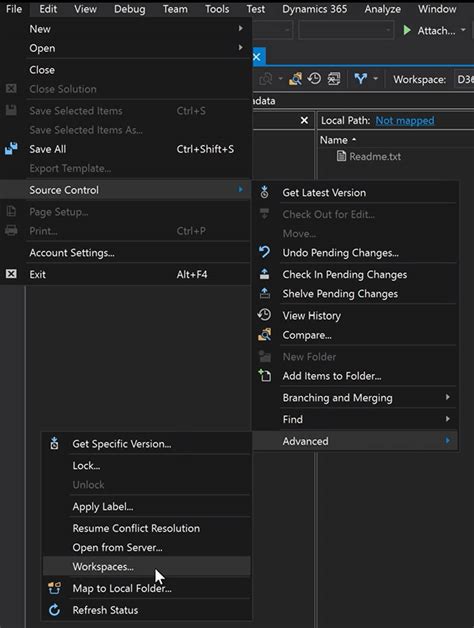 create development server devops branch workspace for dynamics 365