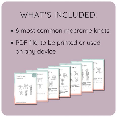 Macrame Knot Guide Digital PDF Knot Tutorial Knot Instructions Step By Step Guide Learn