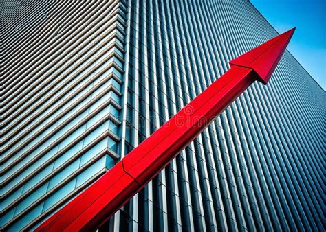 Dynamic Red Arrow Architecture Background Exploring Modern Geometric