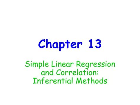 Ppt Simple Linear Regression And Correlation Inferential Methods Powerpoint Presentation Id