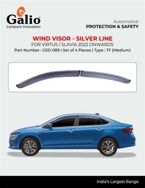 Buy Chrome Line Door Visor For Skoda Slavia Superfluous Mart