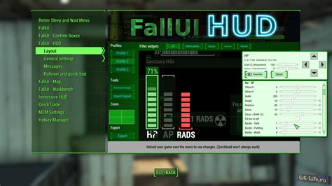Fallout 4 — Настраиваемый Hud Fallui Hud V 1 3 1 Gig