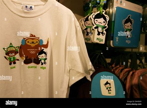 T Shirts Depicting Mascots Sumi Quatchi And Miga The Masocts Of