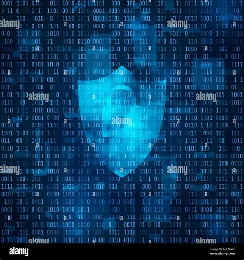 Concept Of Cyber Security Cyberspace Bynary Code Matrix Coded Data