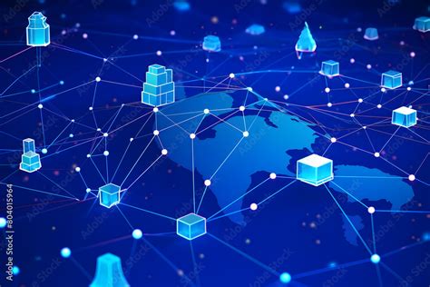 Tetrahedral Internet Of Things Iot Connectivity Map On Blue