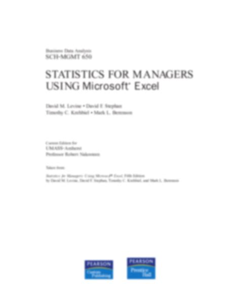 solution statistics for managers using microsoft excel pdfdrive
