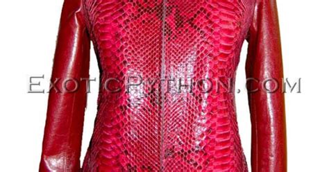 Snake Leather Jacket Red Glossy Jk 30 Exotic Python