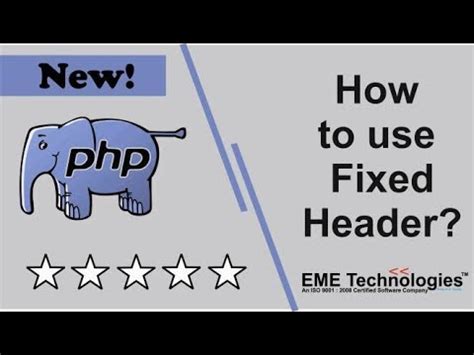 How To Use Fixed Header In Php Youtube