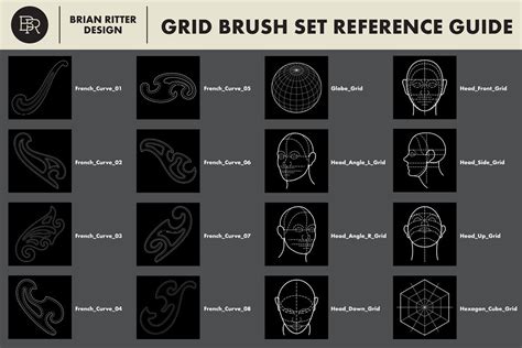 Procreate Drawing Grid Brushes Etsy