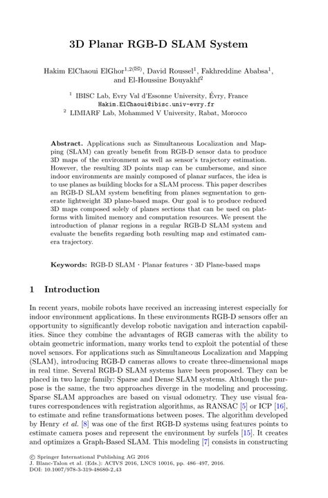 pdf 3d planar rgb d slam system