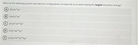 High Quality Solution Which Of The Following Ground State Electron