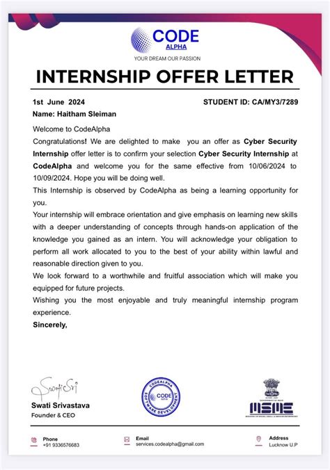 Haitham Sleiman On Linkedin Codealpha Intern