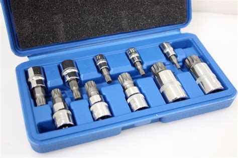 10pc Xzn 12 Point Mm Triple Square Spline Bit Socket Set Tamper Proof New Case Econosuperstore